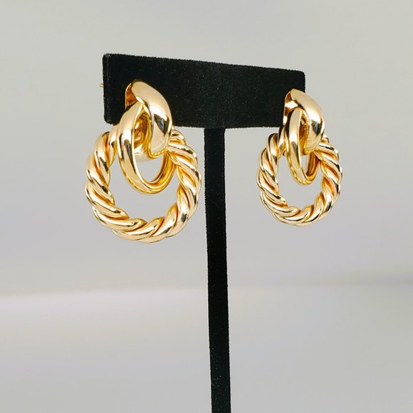 Jewelry | 14k Gold Hanging Drop Womens Hoop Earrings Ladies Round ...